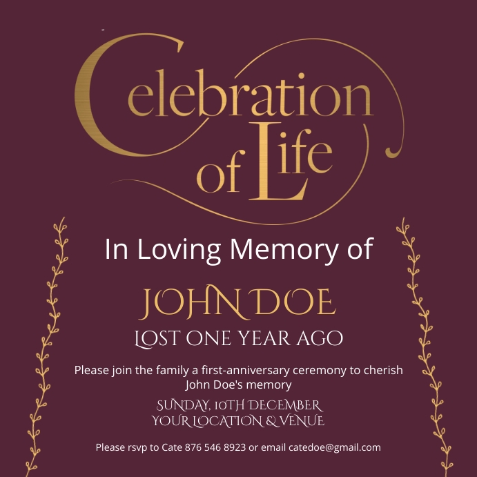 Death Anniversary Template | PosterMyWall