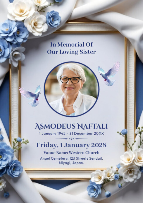 Death Anniversary Funeral Invitation Templat | PosterMyWall