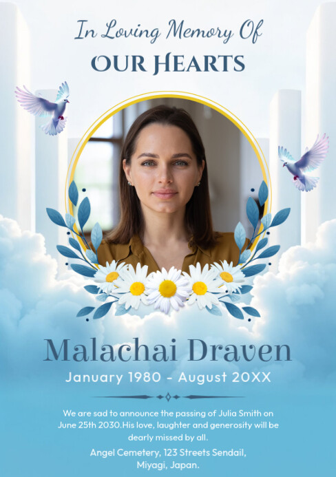 Death Anniversary Funeral Invitation Flyer Template | PosterMyWall