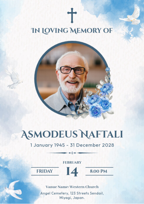 Death Anniversary Funeral Invitation Flyer Template | PosterMyWall