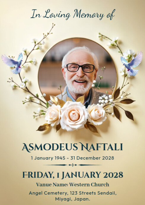 Death Anniversary Funeral Invitation Flyer Template | PosterMyWall