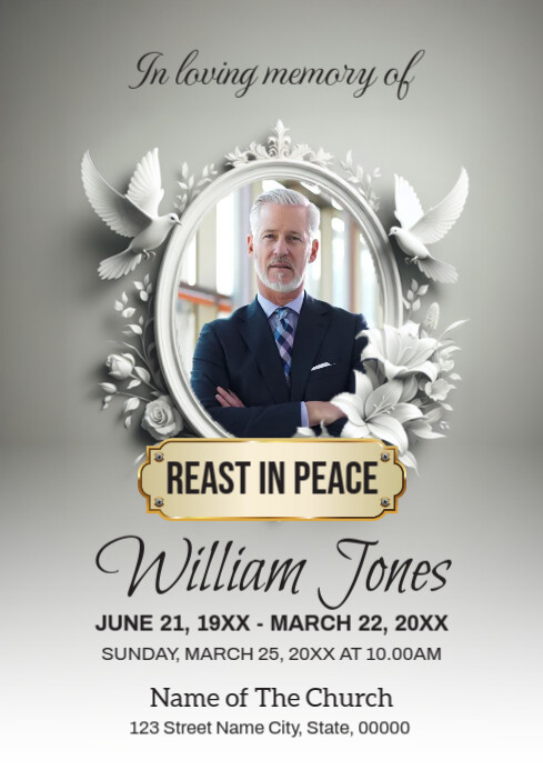 Copy of Death Announcement Flyer | PosterMyWall