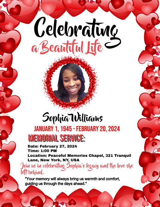 death announcement flyer Template | PosterMyWall