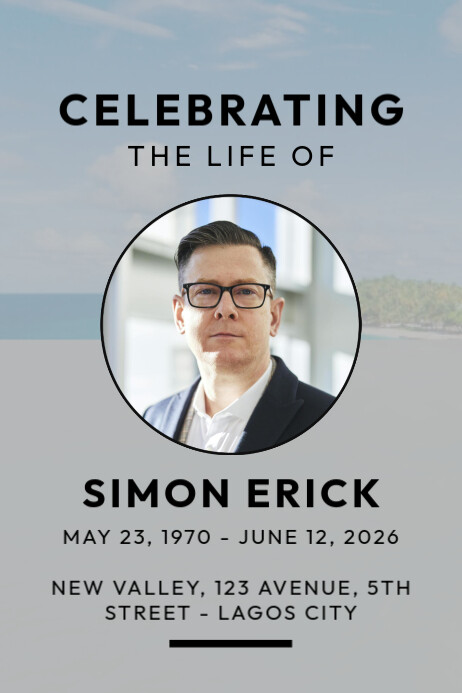 death announcemnet flyer Template | PosterMyWall