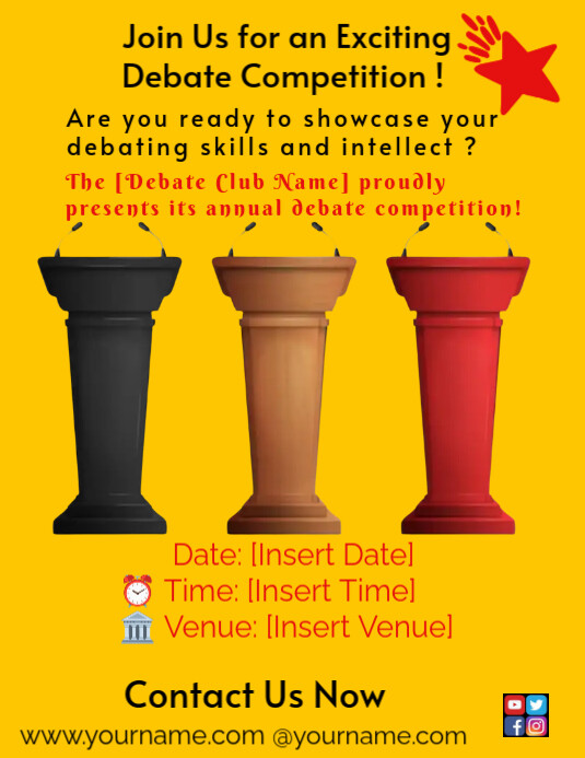 Debate Club Flyer Template | PosterMyWall