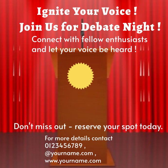 Debate Club Flyer Template | PosterMyWall
