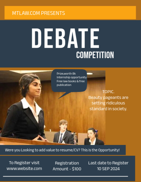 Copy of DEBATE FLYER DESIGN | PosterMyWall