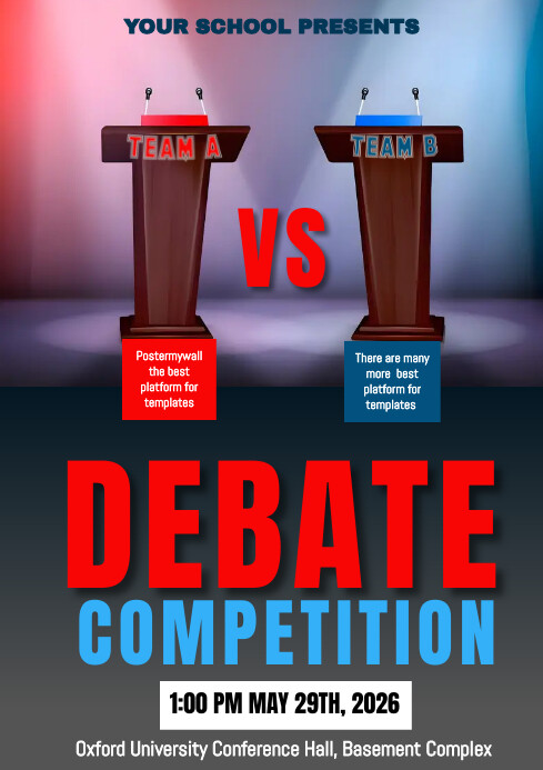 Debate poster for school Template | PosterMyWall