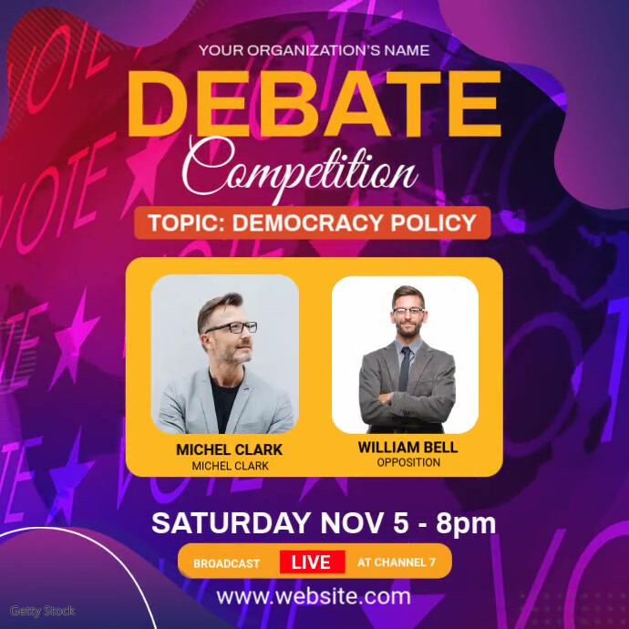 Plantilla de Debate social media template | PosterMyWall