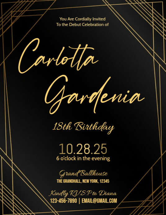 Plantilla de Debut Invitation Card Template | PosterMyWall