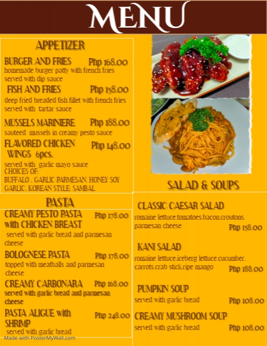 Copy of Copy of Copy of MENU | PosterMyWall