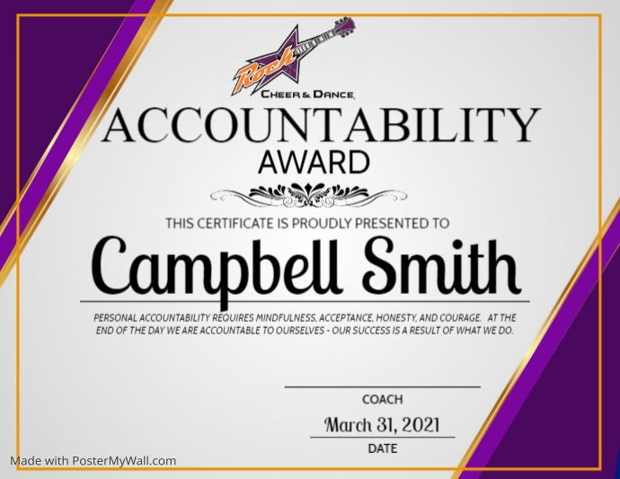 Campbell Smith Accountability Award | PosterMyWall