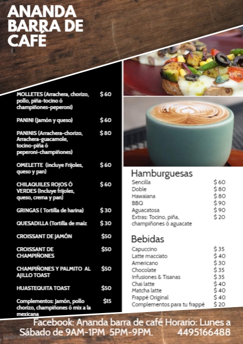 Copy of Copia de Price List Menu Card Wood Design Restaurant | PosterMyWall