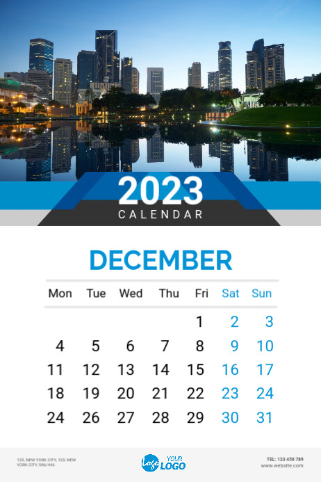 December 2023 Calendar Design Template | PosterMyWall