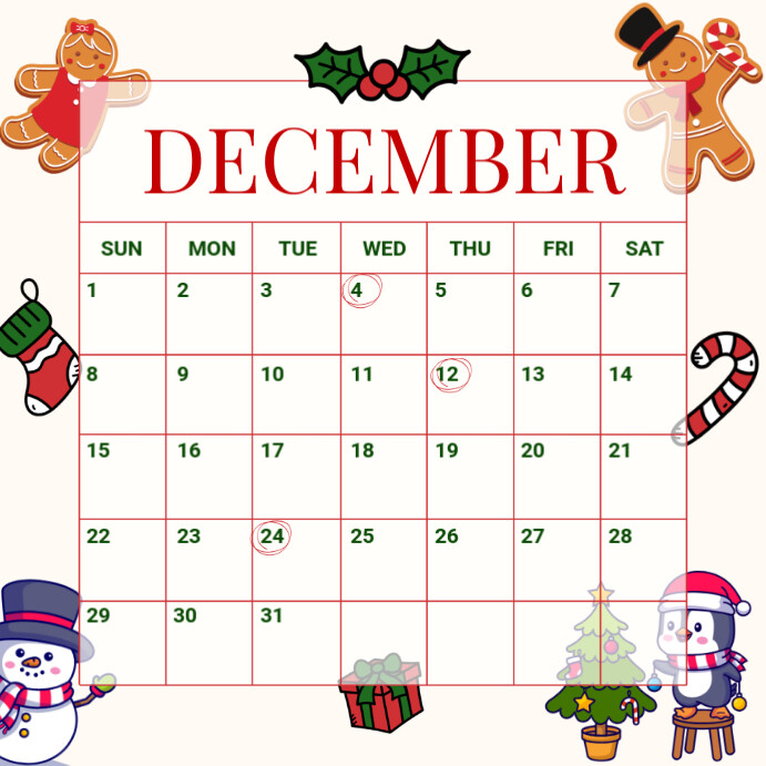 Copy of December 2024 Calendar | PosterMyWall