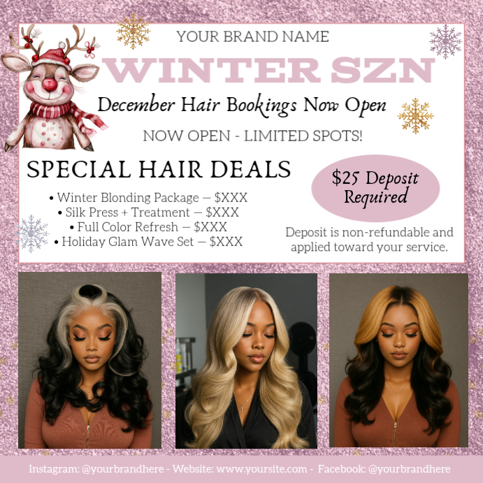 December Bookings Template | PosterMyWall