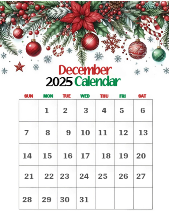 December Calendar 2025 Presentation Template | PosterMyWall
