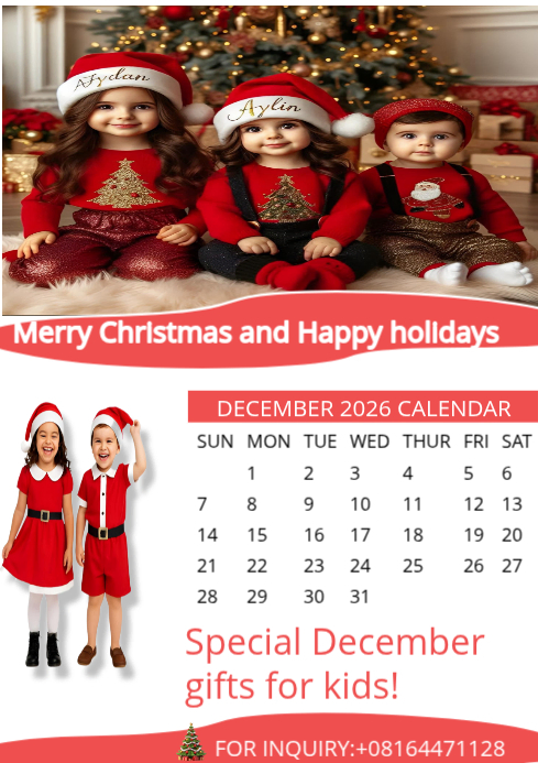 December calendar design template 2026 | PosterMyWall