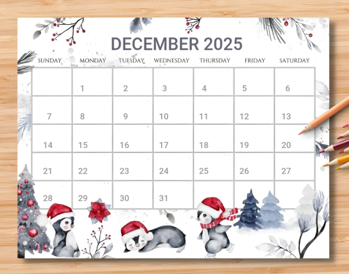 December calendar Template | PosterMyWall