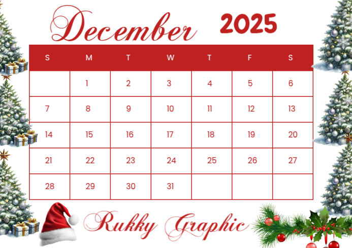 December calendar Template | PosterMyWall