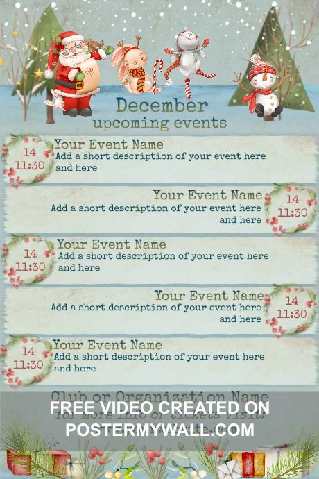 December Calendar Template | PosterMyWall