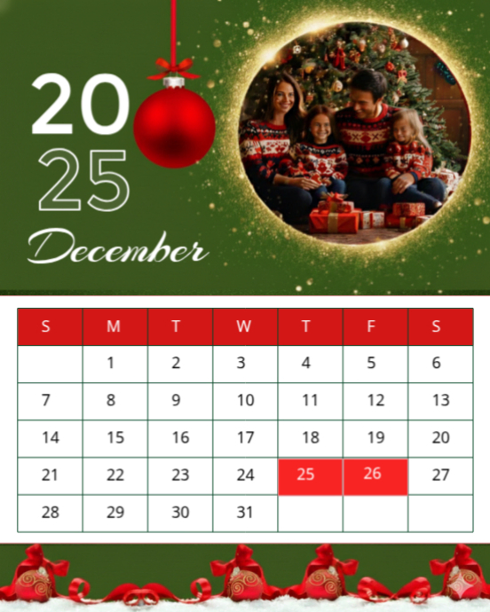 December Calendar Template | PosterMyWall