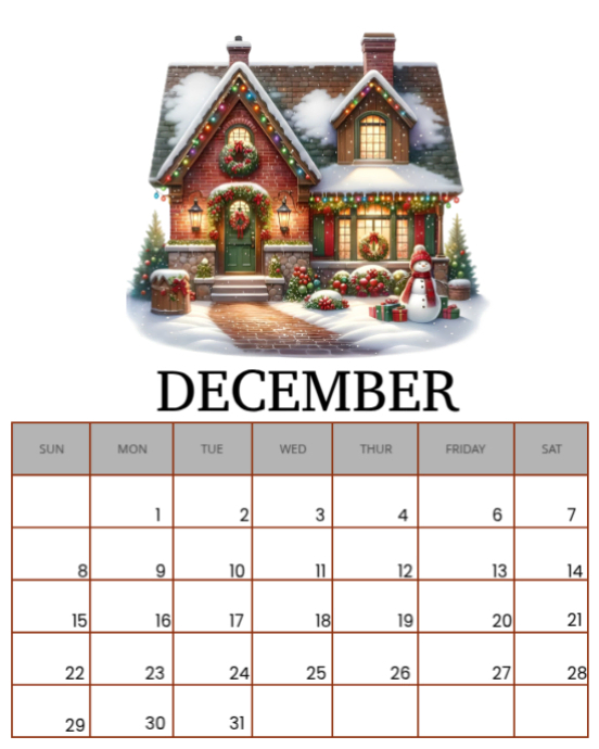 December calendar flyer Template | PosterMyWall