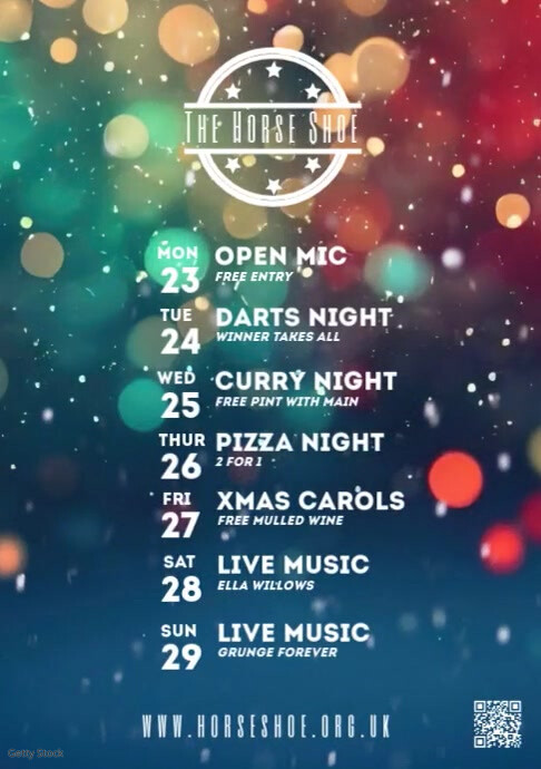 December Christmas Event List Poster Template | PosterMyWall