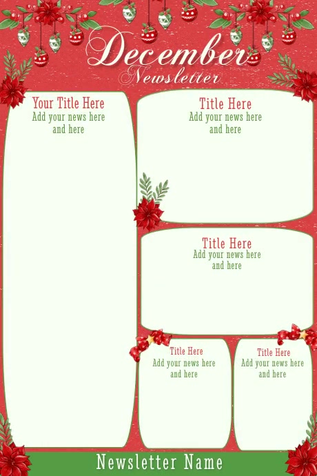 December Christmas Theme Newsletter Template | PosterMyWall