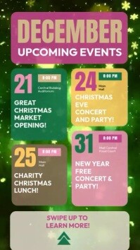 December Upcoming Events Instagram Story. Template | PosterMyWall