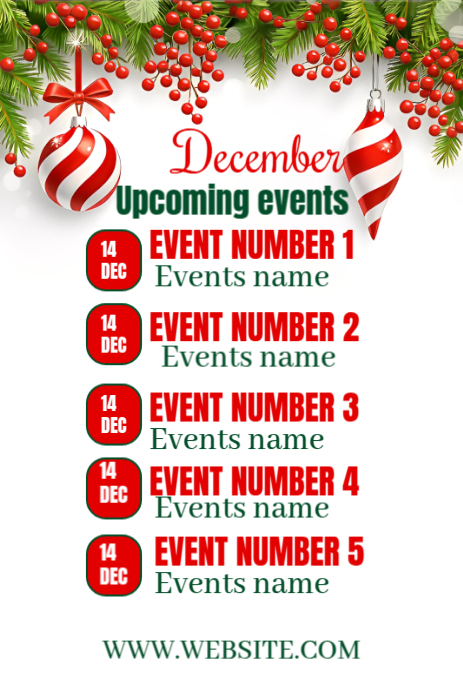 December events calendar Template | PosterMyWall