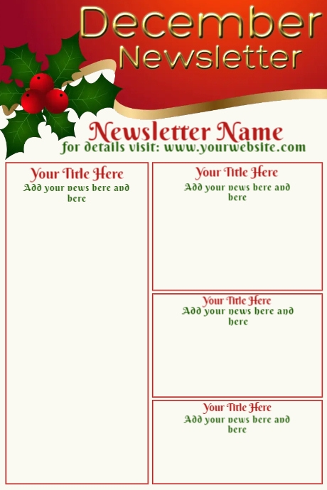 December Newsletter Holiday Theme Template | PosterMyWall