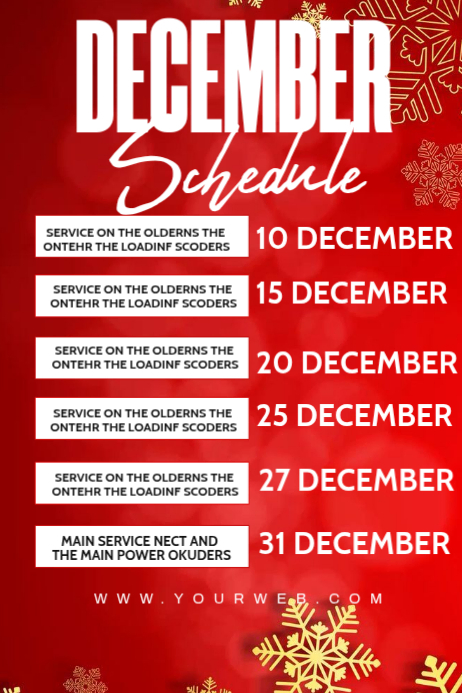 Plantilla de December schedule | PosterMyWall