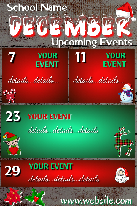 Plantilla de December School Planner | PosterMyWall