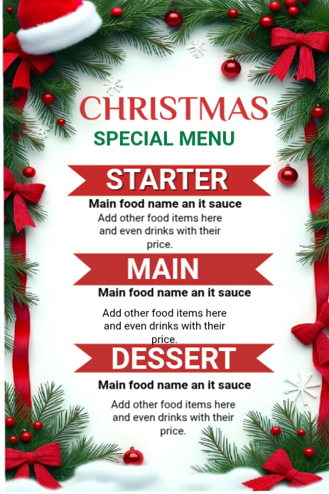 December special menu design Templat | PosterMyWall
