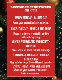 December spirit week flyer template | PosterMyWall