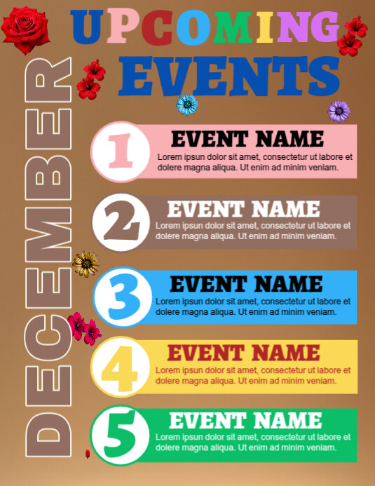 December Upcoming Event Flyer (us Letter) Template | PosterMyWall