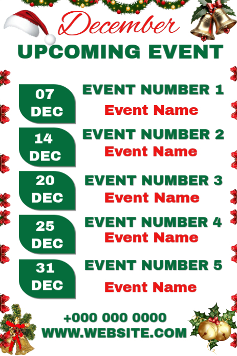 December Upcoming Event Pinterest Graphic Template | PosterMyWall