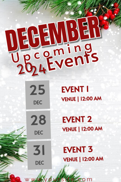 Copy of December upcoming events 2024 | PosterMyWall