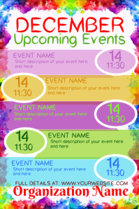 December Calendar of Events Template | PosterMyWall