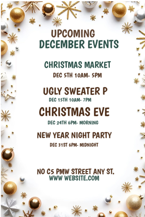 December upcoming events Template | PosterMyWall