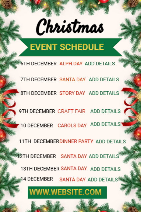 December upcoming events Template | PosterMyWall