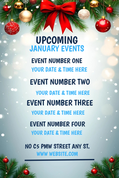 Copy of December Upcoming Events Pinterest Graphic | PosterMyWall