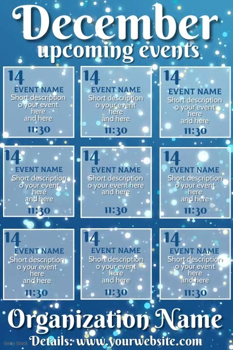 Plantilla de Diciembre Próximos Eventos Video Caída de Nieve Azul ...