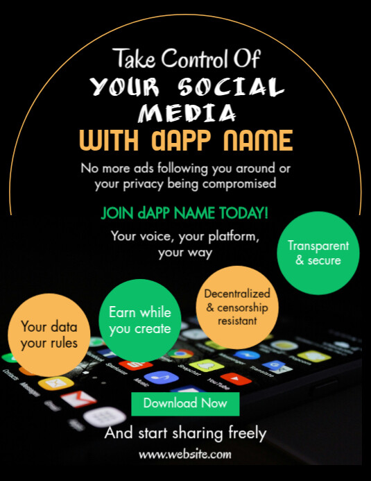 Decentralized Apps Ad Flyer Template | PosterMyWall