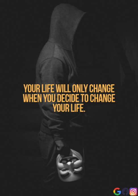 DECIDE AND CHANGE QUOTE TEMPLATE | PosterMyWall