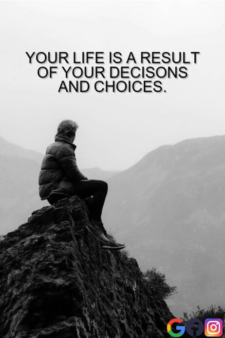 Plantilla de DECISIONS AND CHOICES QUOTE TEMPLATE | PosterMyWall