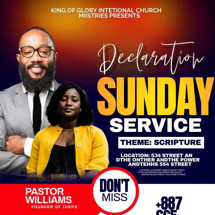 declaration sunday service Template | PosterMyWall