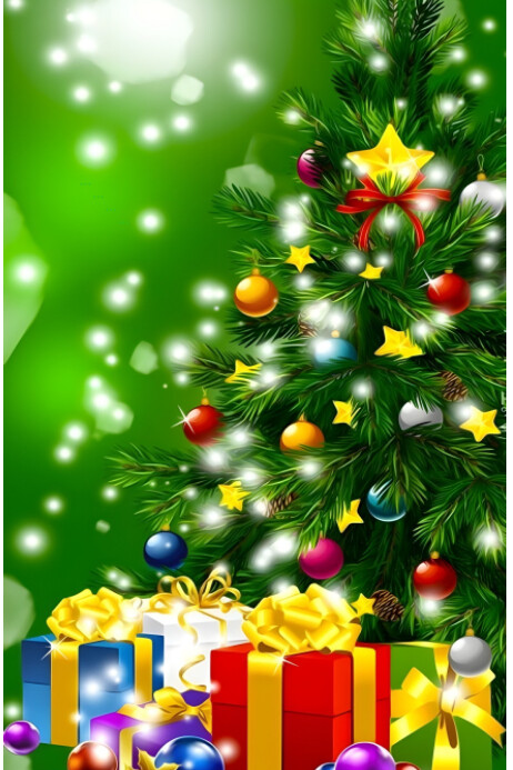Decorated Christmas Tree with Gifts and Ornaments Template | PosterMyWall
