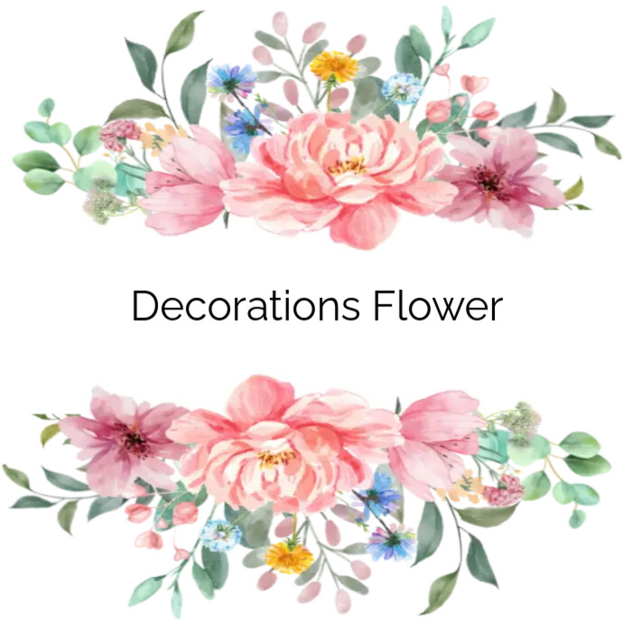 Copy of Decorations flower or wedding card design template | PosterMyWall